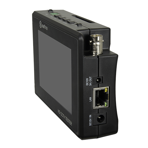 Safire Testmonitor, 4", 4K, H.265, PoE + 12V, Coax + IP